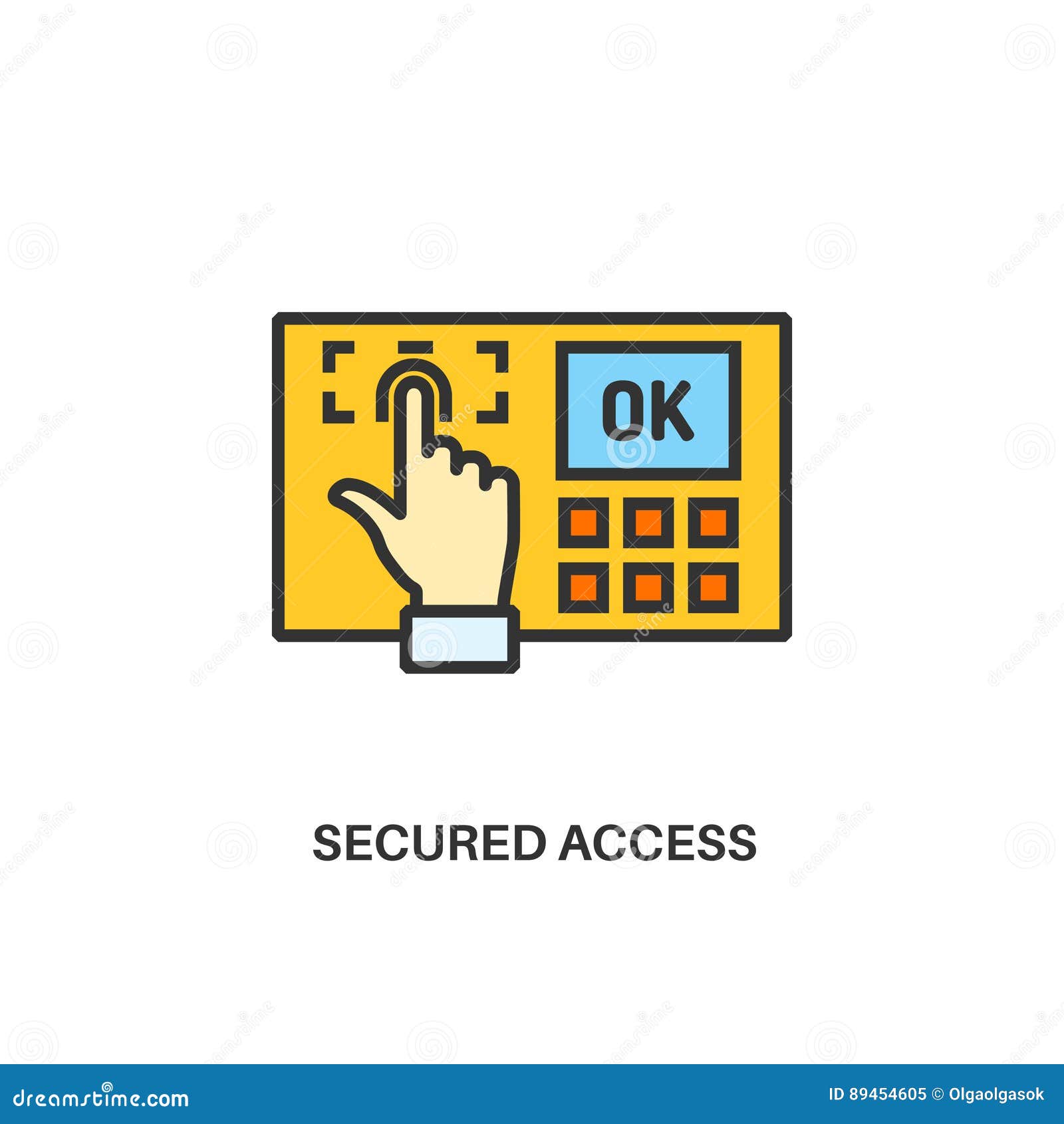 Secured access icon stock vector. Illustration of outline - 89454605
