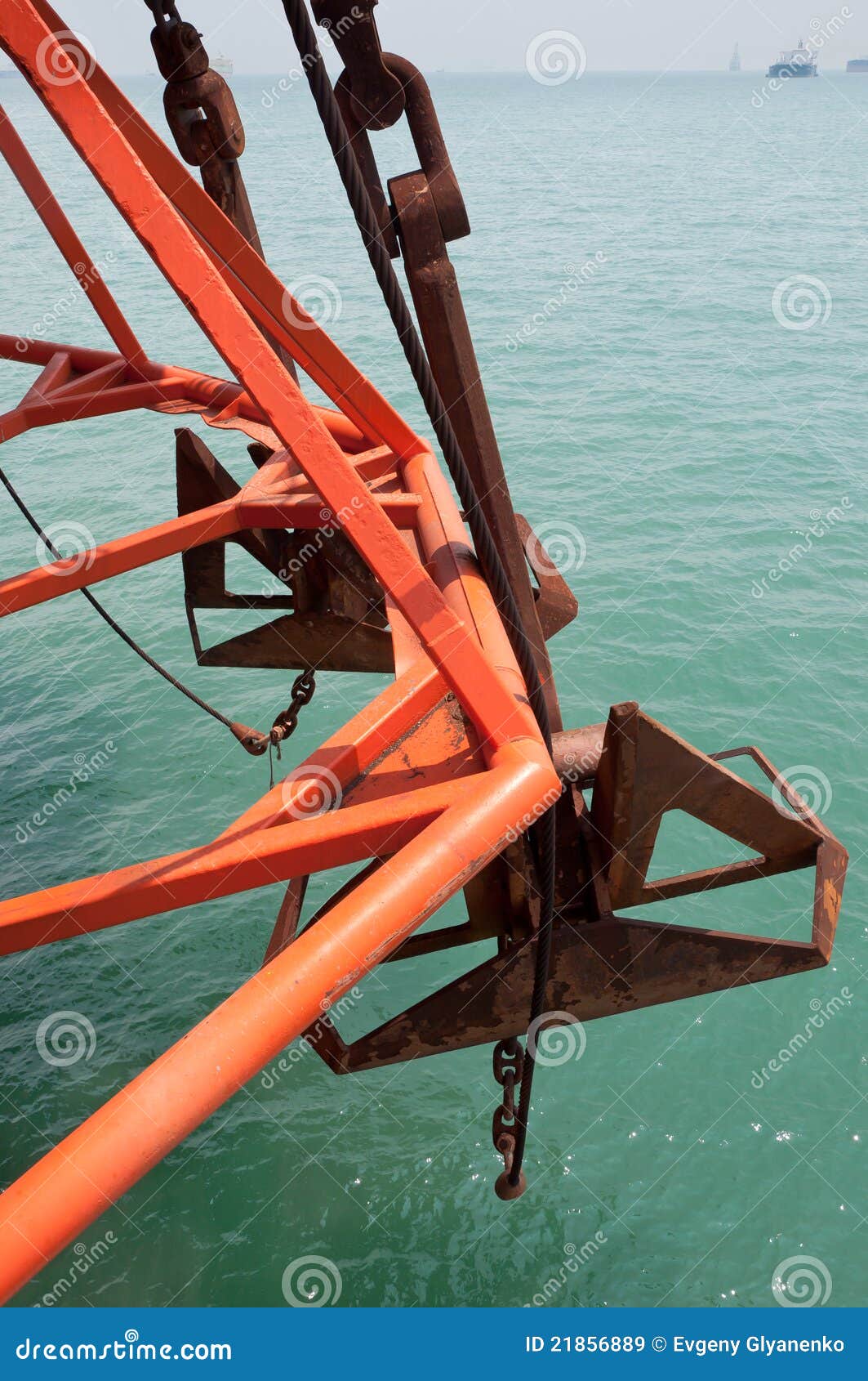 Secured Anchors stock image. Image of beam, fluke, operations - 21856889