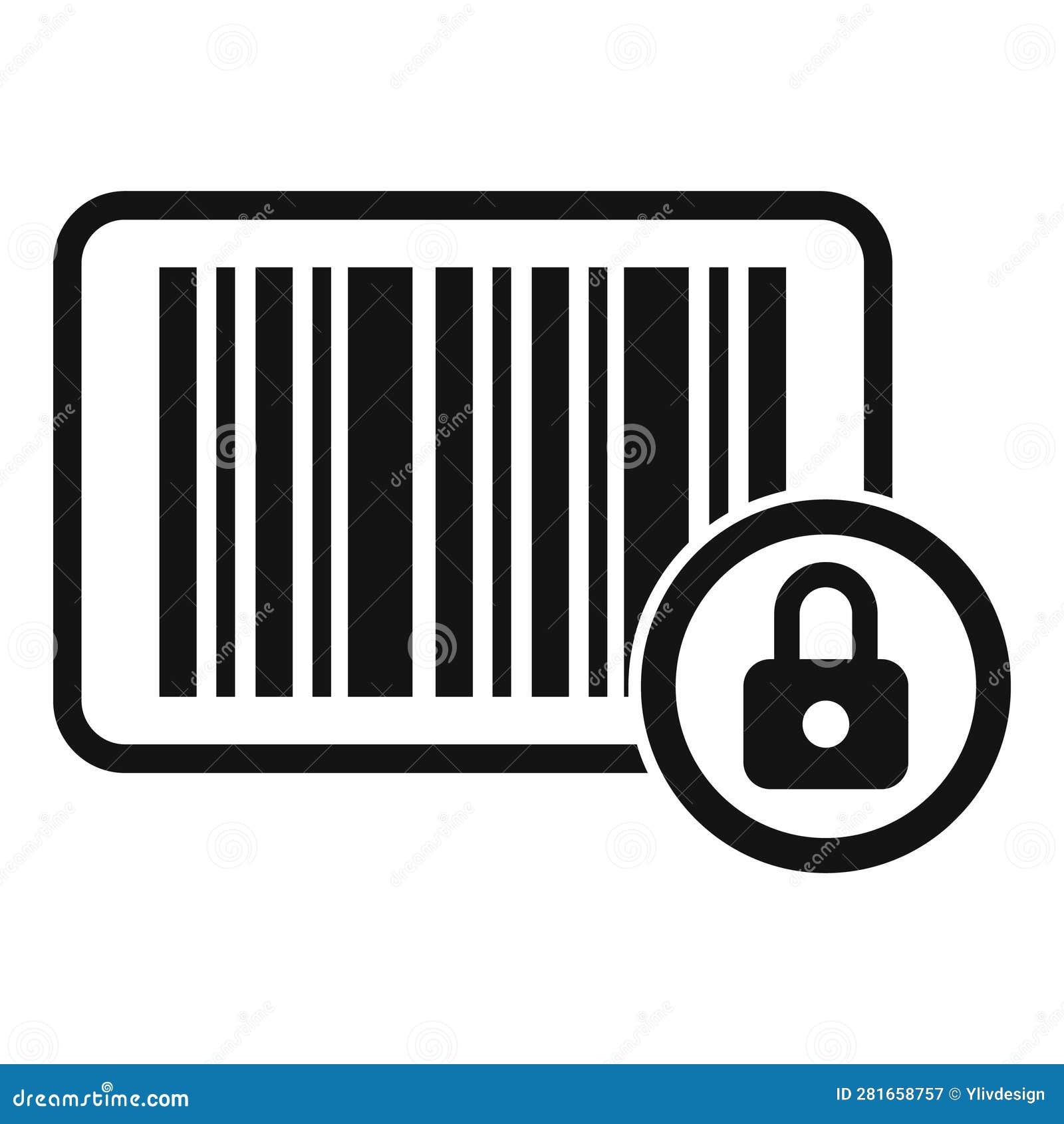 Secured Bar Code Icon Simple Vector. Cipher Data Stock Vector ...