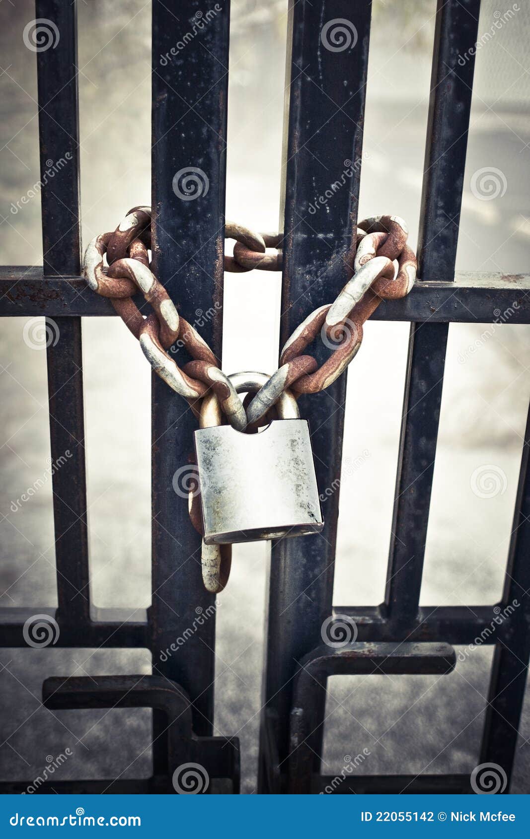 Secured Chrome Lock stock photo. Image of restricted - 22055142