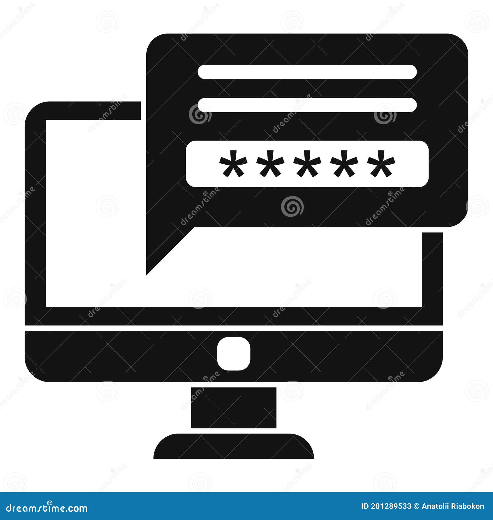 Secured Computer Password Icon, Simple Style Stock Vector ...