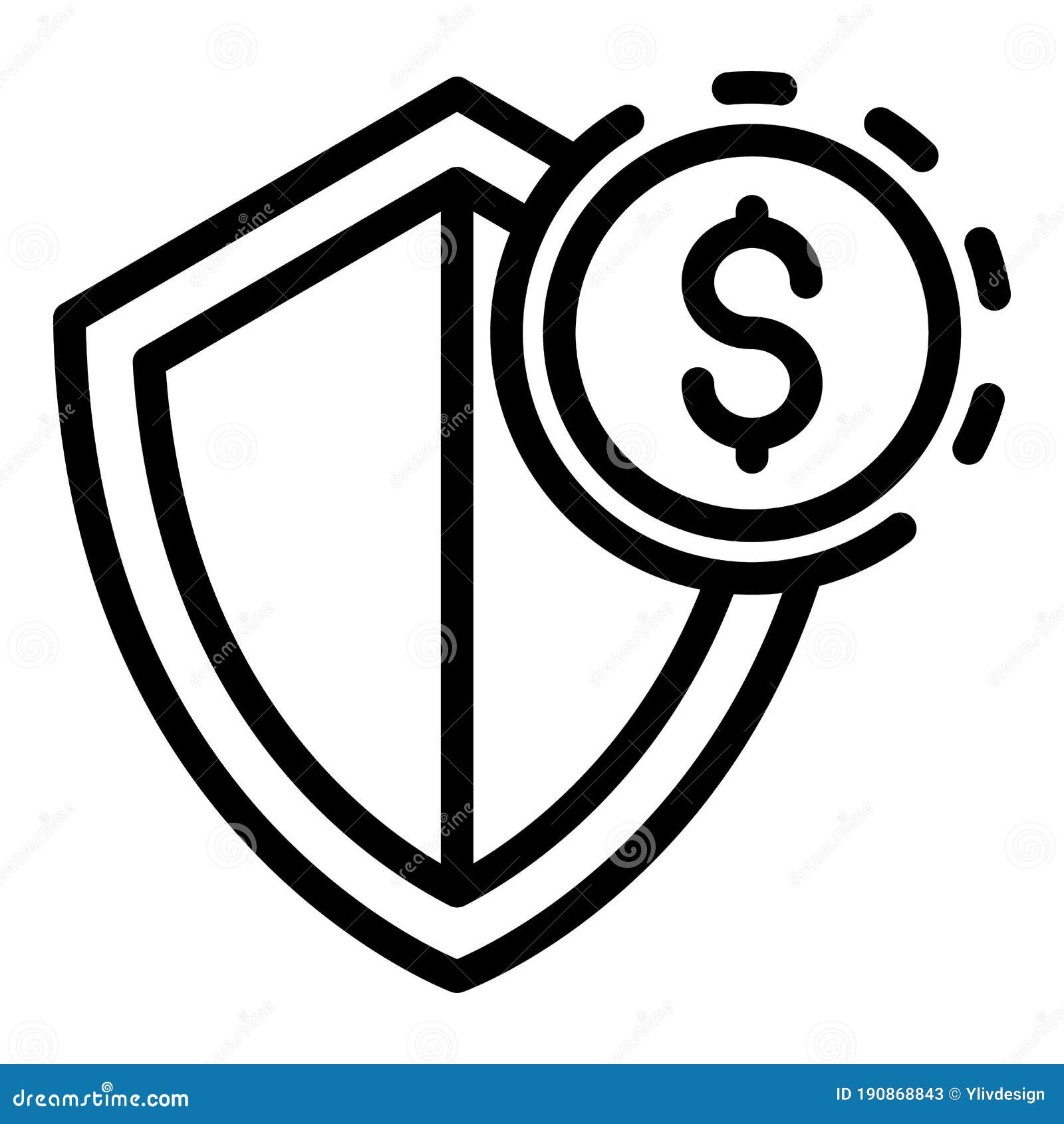 Secured Credit Money Icon, Outline Style Stock Vector - Illustration of ...