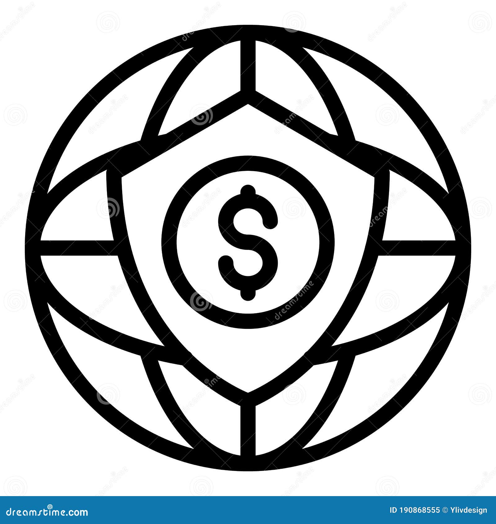 Secured Credit Union Icon, Outline Style Stock Vector - Illustration of ...