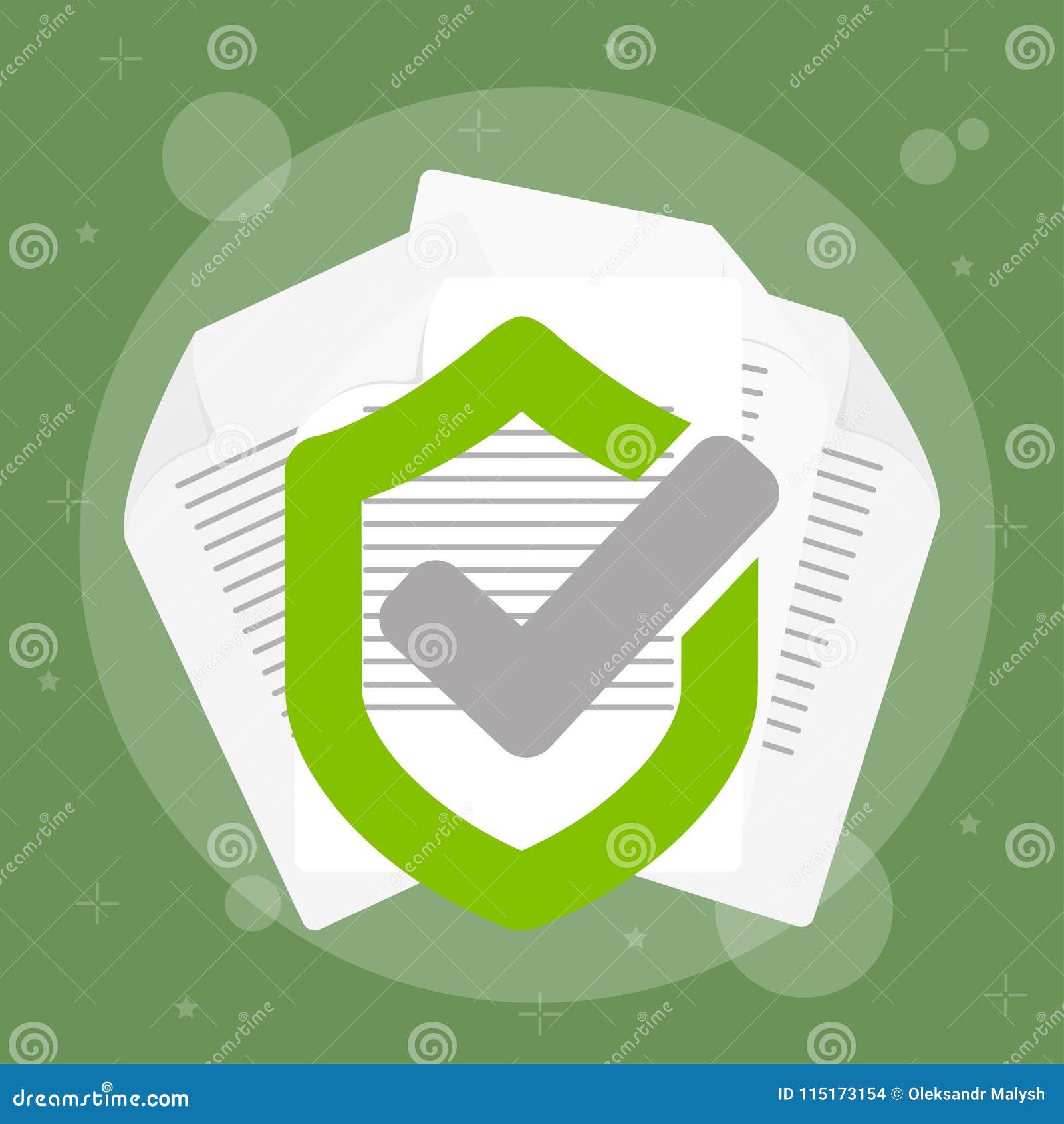 Secured data with paper stock vector. Illustration of guard - 115173154