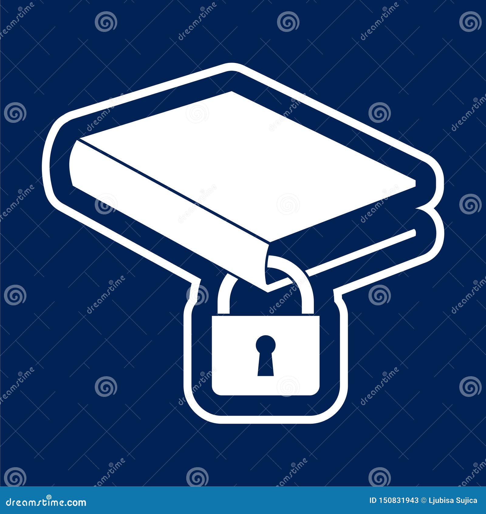Secured Documents Icon, Book with Lock Icon - Illustration Stock ...