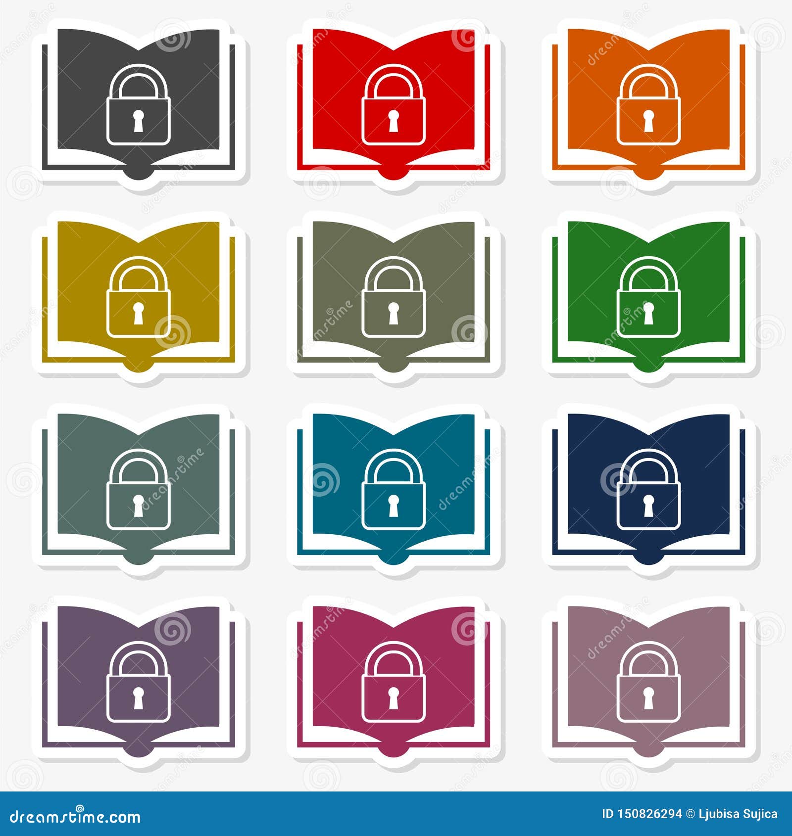 Secured Documents Icon, Book with Lock Icon - Illustration Stock ...