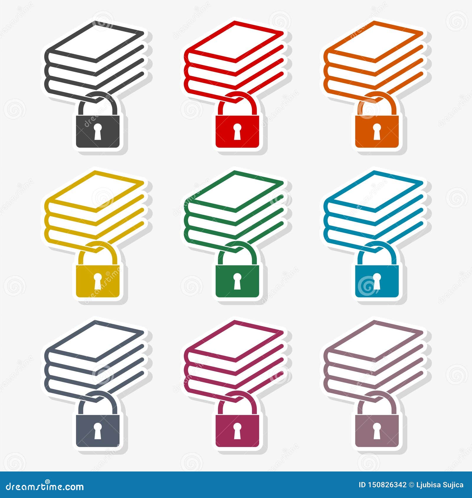Secured Documents Icon, Book with Lock Icon - Illustration Stock ...