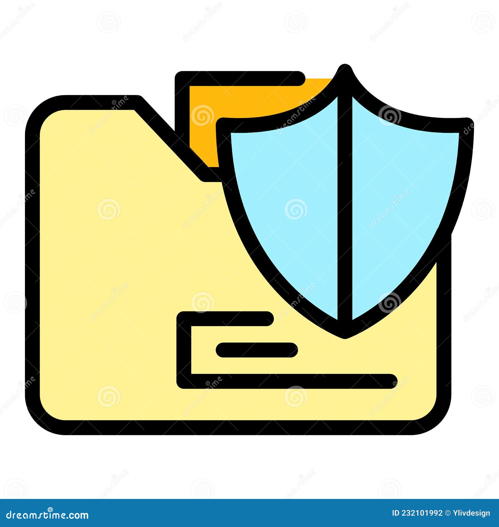 Secured Folder Icon Color Outline Vector Stock Vector - Illustration of ... Secured Folder Icon Color Outline Vector Stock Vector - Illustration of ...