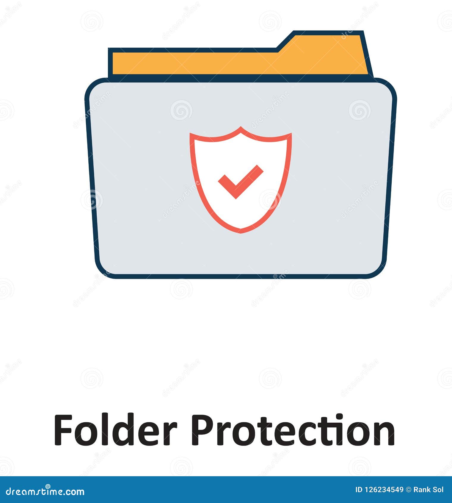 Secured Folder Isolated and Vector Icon for Technology Stock Vector ...