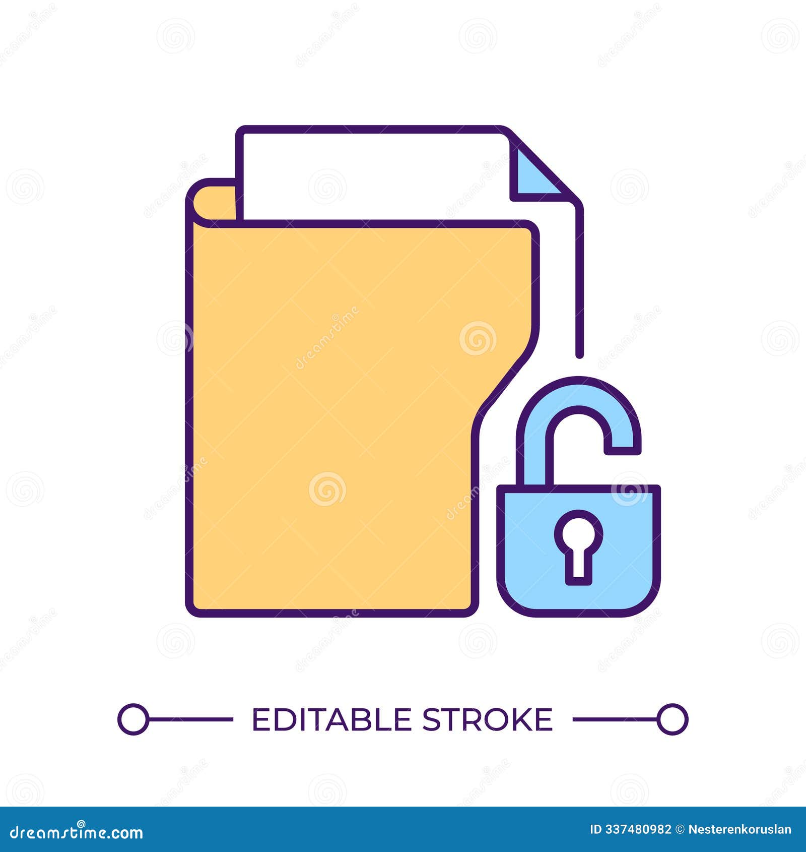Secured Folder RGB Color Icon Stock Illustration - Illustration of thin ...