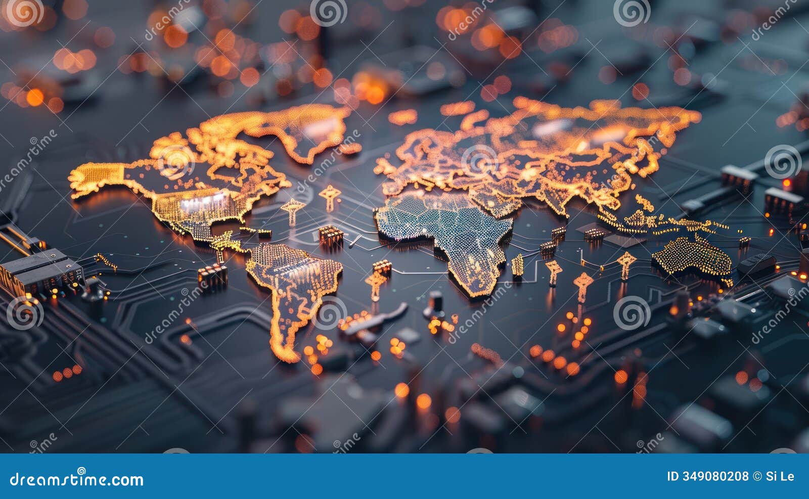 Secured Globe: World Map Protected by Cybersecurity Hologram and Lock ...