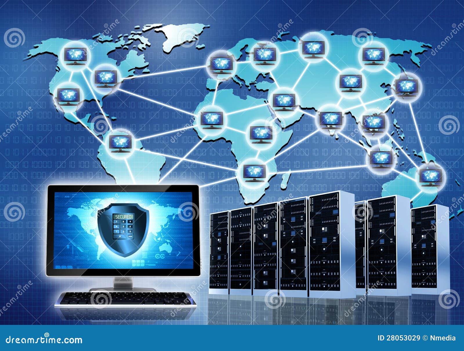 Secured Intenet Network stock illustration. Illustration of imaginary ...