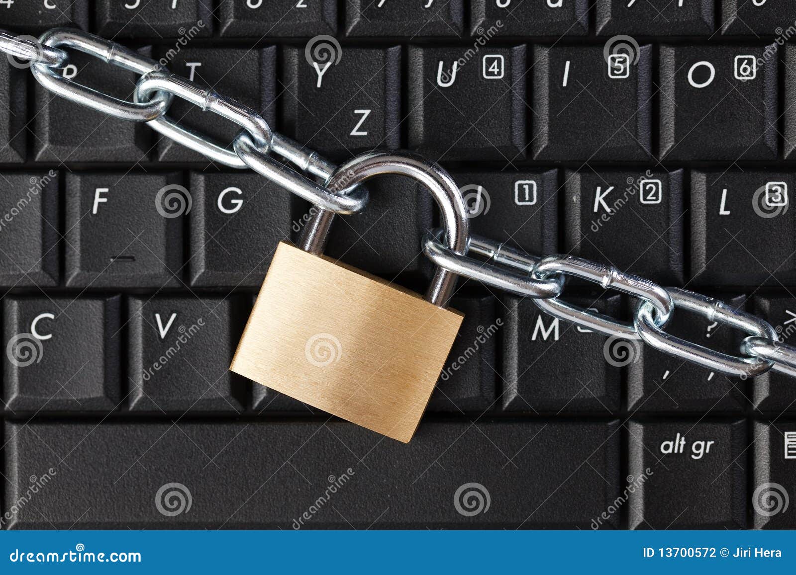 Secured Laptop With Chain And Lock Stock Photography | CartoonDealer ...