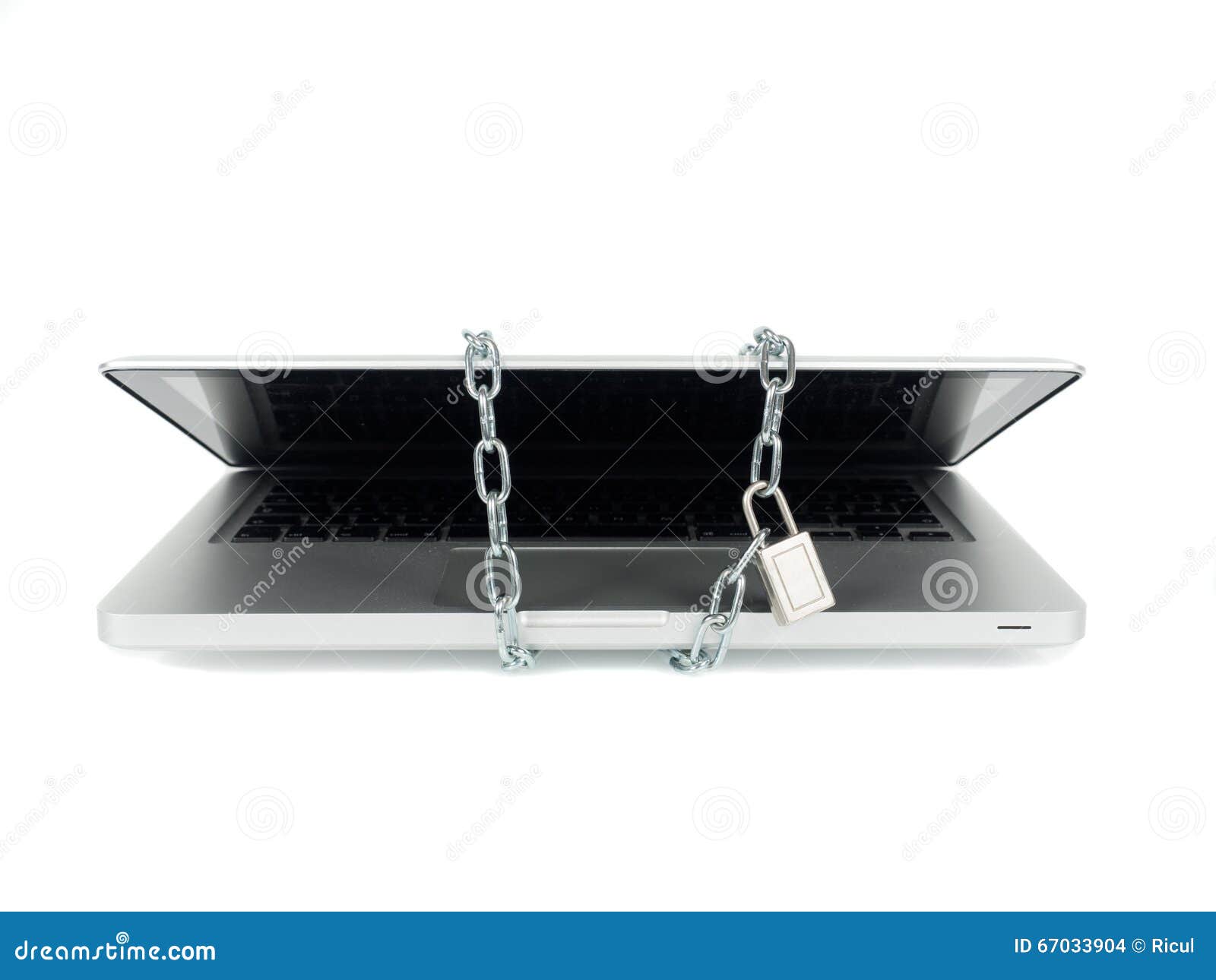 Secured Laptop with Chain and Lock Stock Photo - Image of password ...