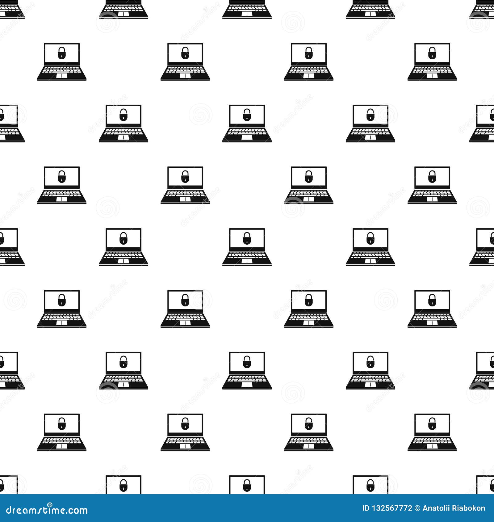 Secured Laptop Pattern Seamless Vector Stock Vector - Illustration of ...