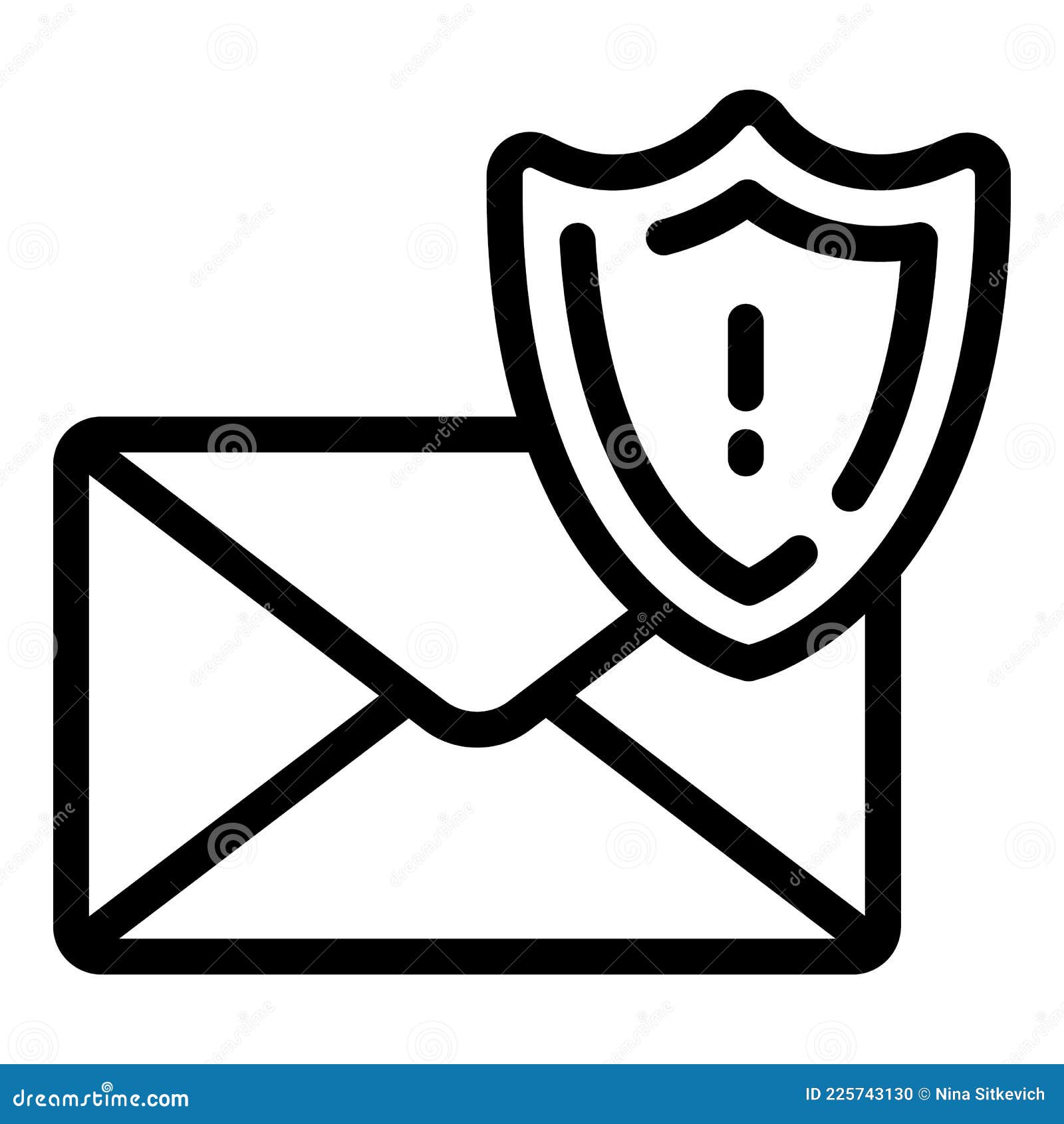 Secured Mail Icon, Outline Style Stock Vector - Illustration of ...
