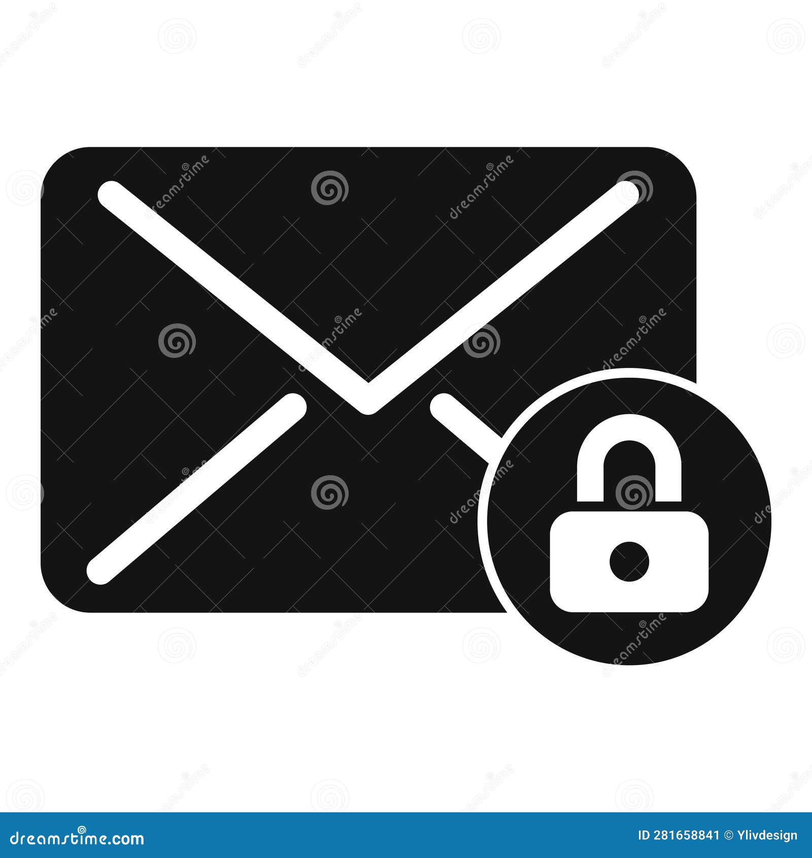 Secured Mail Icon Simple Vector. Cipher Data Stock Illustration - Illustration of math, lock ...