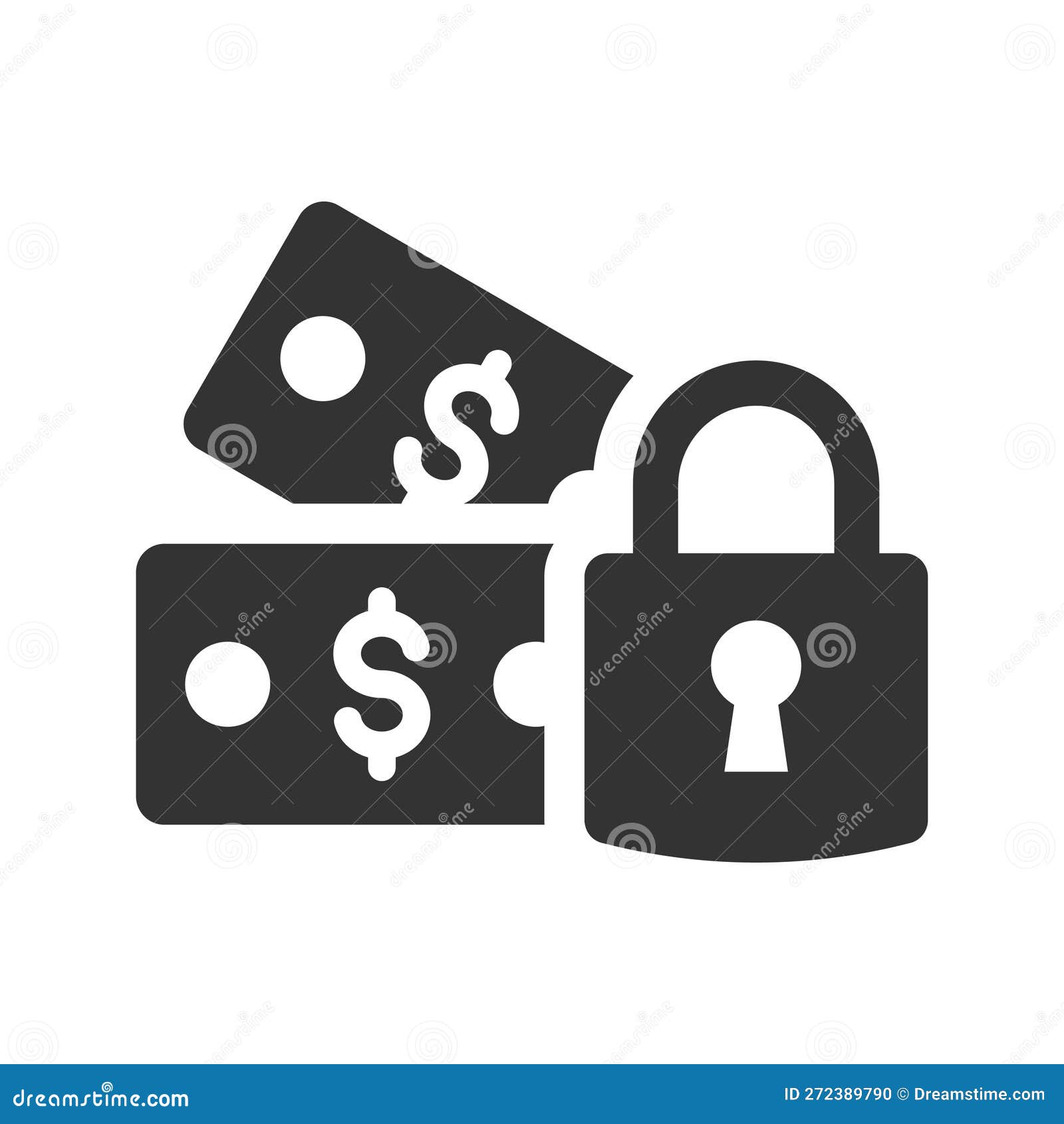 Secured money icon stock vector. Illustration of safety - 272389790