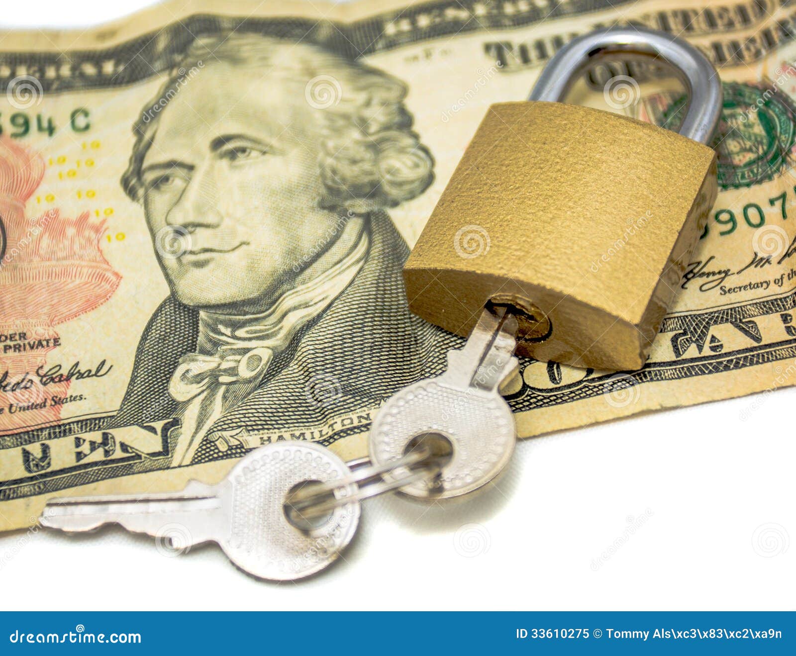 Secured money stock image. Image of financing, padlock - 33610275