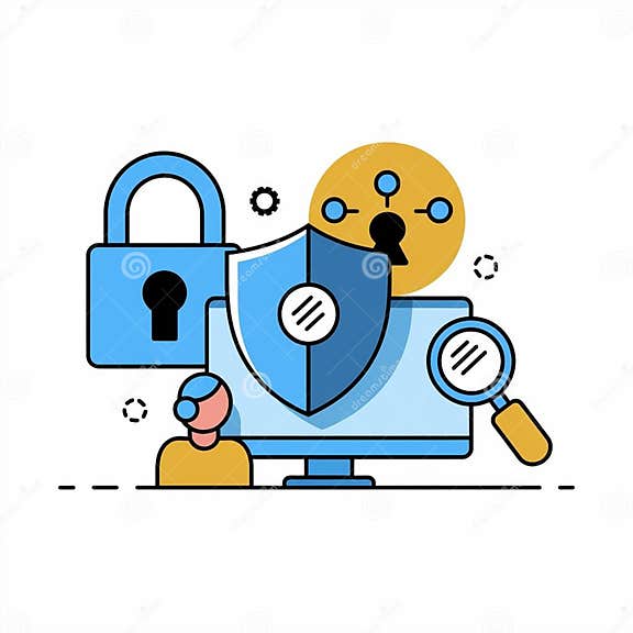 Secured Network Icon Collection. Stock Illustration - Illustration of ...