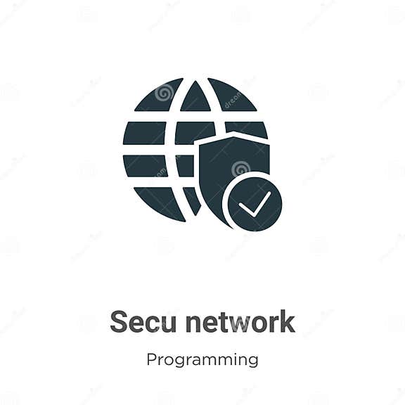 Secured Network Vector Icon on White Background. Flat Vector Secured ...