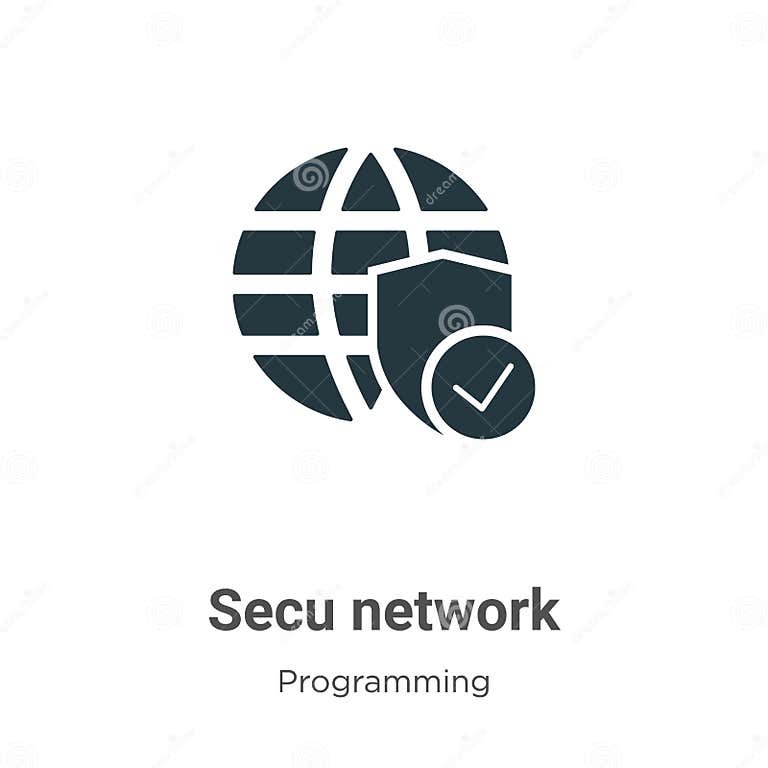 Secured Network Vector Icon on White Background. Flat Vector Secured ...