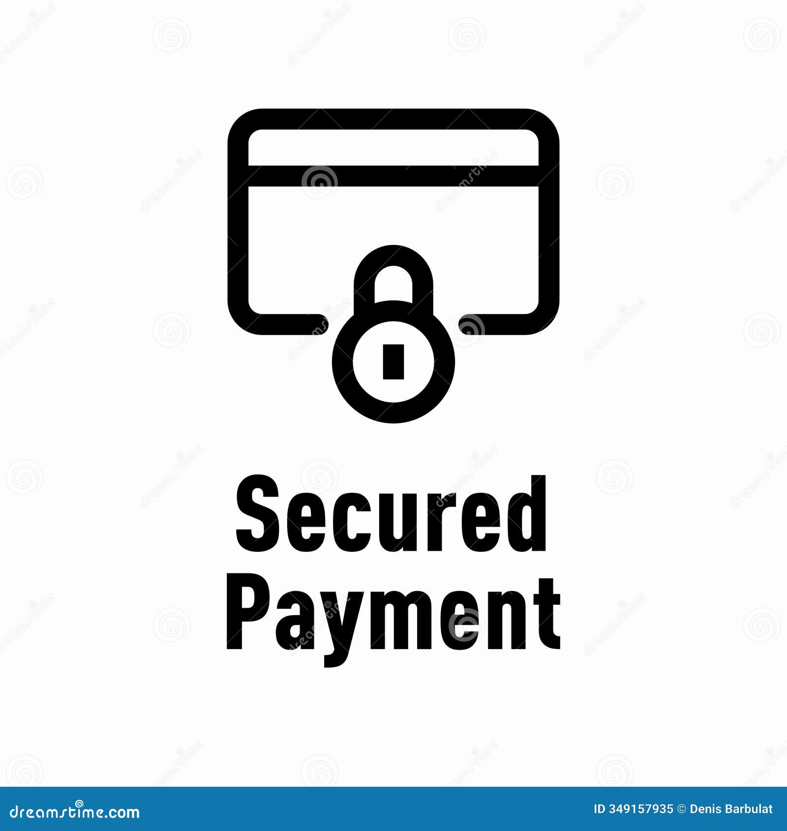 Secured Payment Vector Information Sign Stock Vector - Illustration of ...