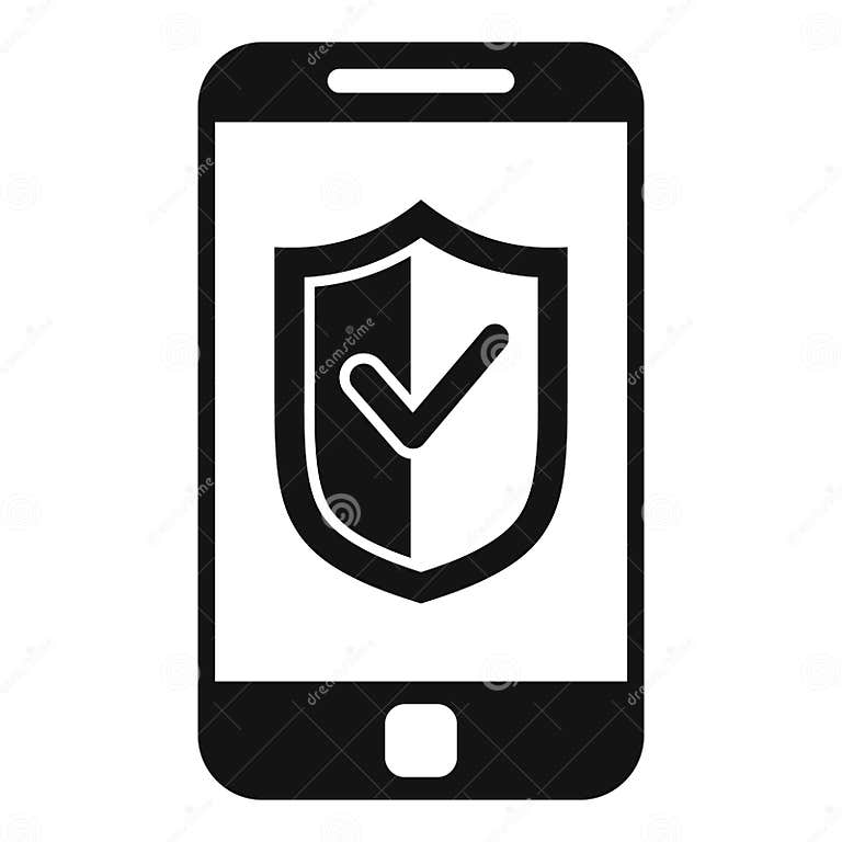 Secured Phone Icon Simple Vector. Mobile Login Stock Vector ...