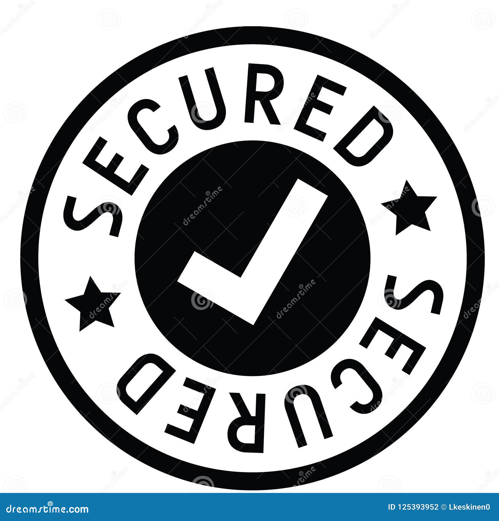 Secured rubber stamp stock vector. Illustration of approved - 125393952