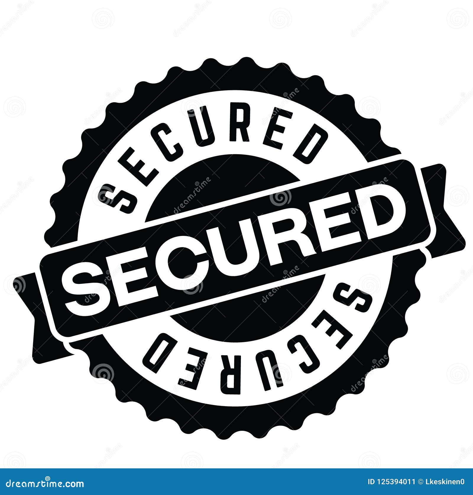 Secured rubber stamp stock vector. Illustration of label - 125394011