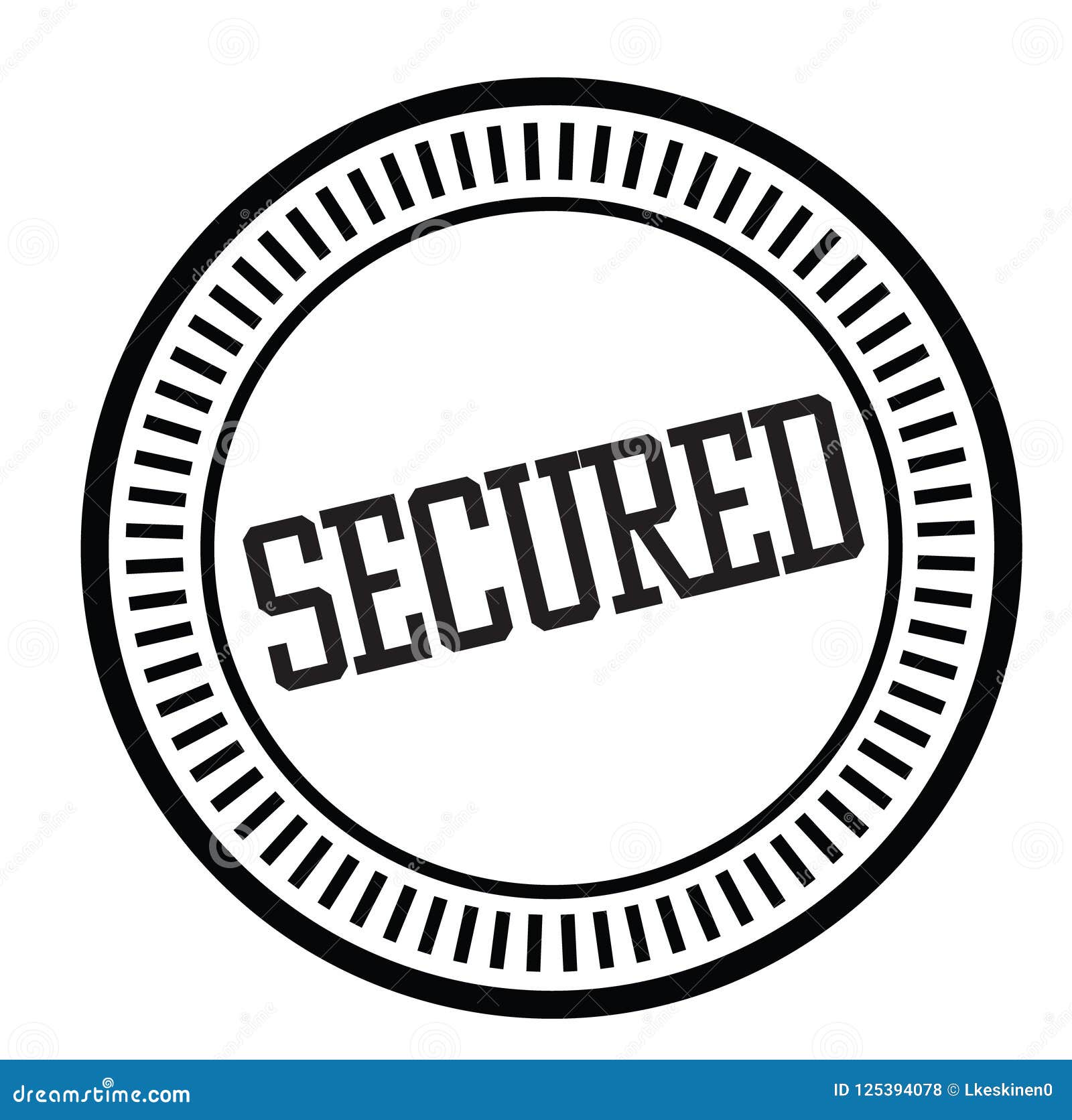 Secured rubber stamp stock vector. Illustration of achievement - 125394078