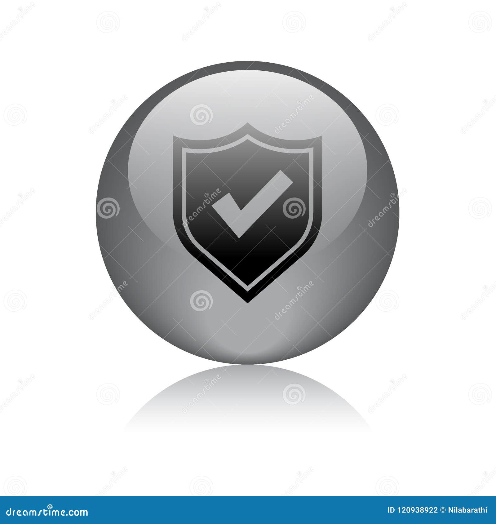 Secured / Security Icon Web Button Stock Illustration - Illustration of ...
