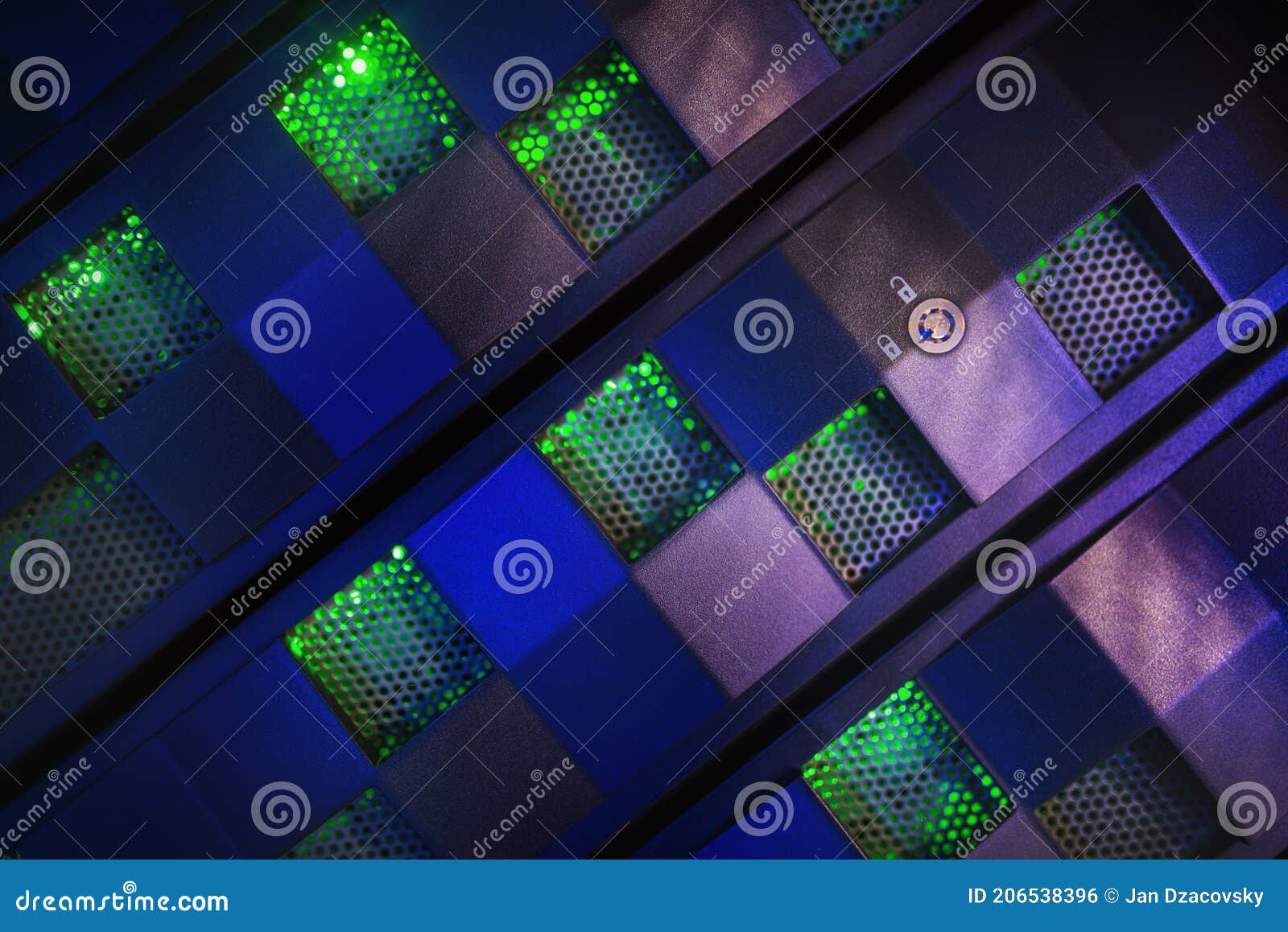 Secured Server Front Panel. Stock Photo - Image of computer, geometry ...