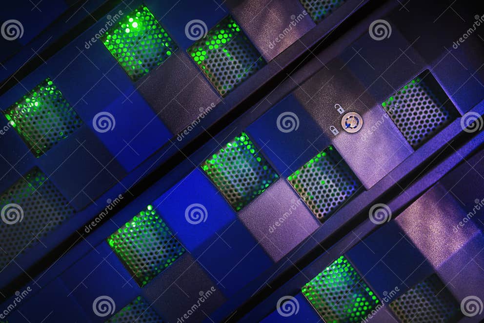 Secured Server Front Panel. Stock Photo - Image of computer, geometry ...