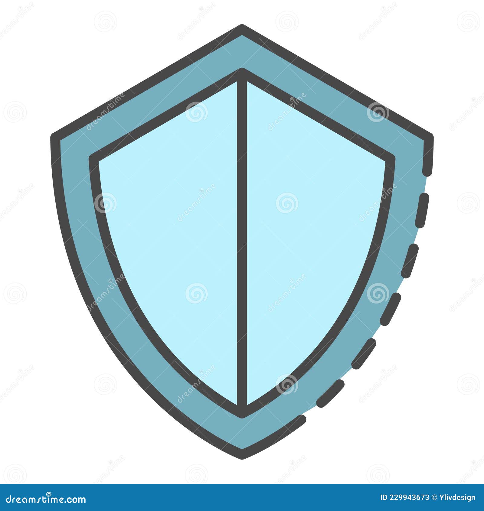 Secured Shield Icon Color Outline Vector Stock Vector - Illustration of ...