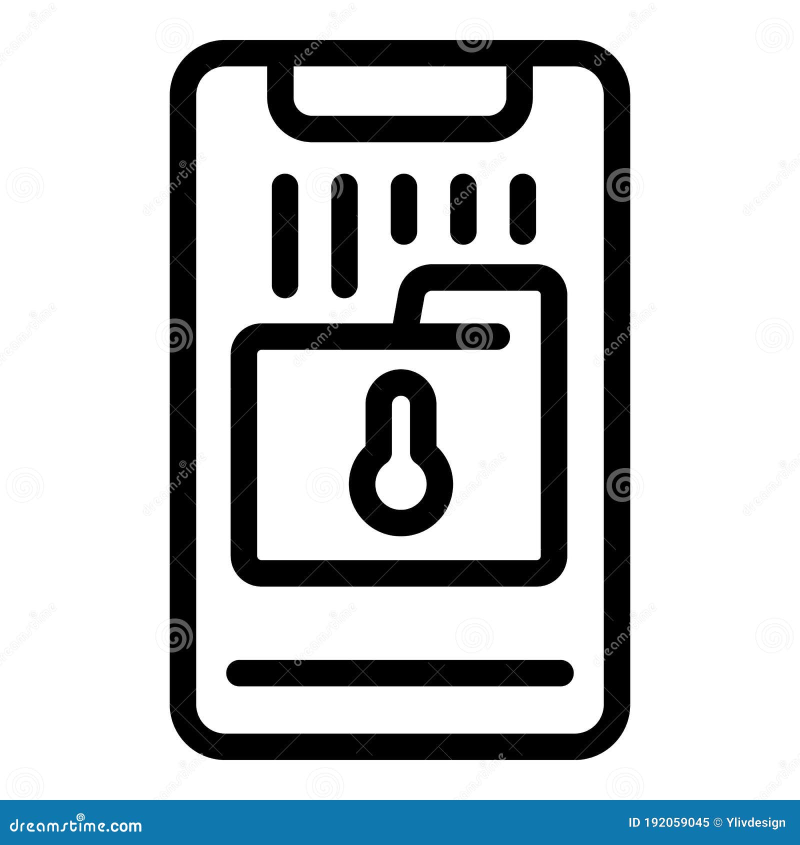 Secured Smartphone Folder Icon, Outline Style Stock Vector ...