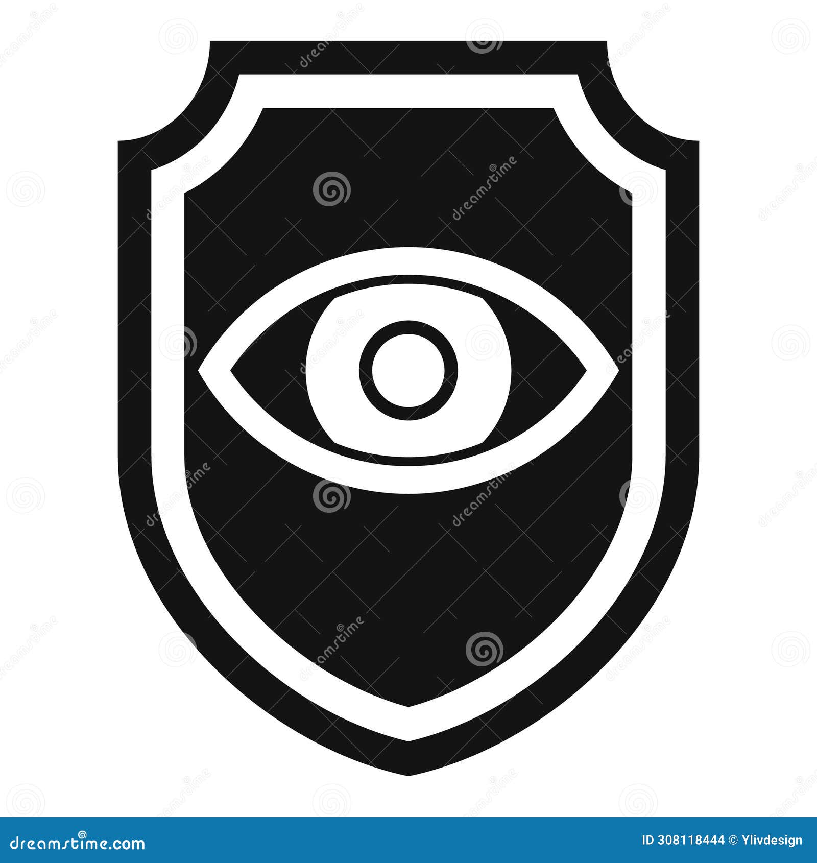 Secured Stop Theft Eye Icon Simple Vector. Access Gesture Stock Vector ...