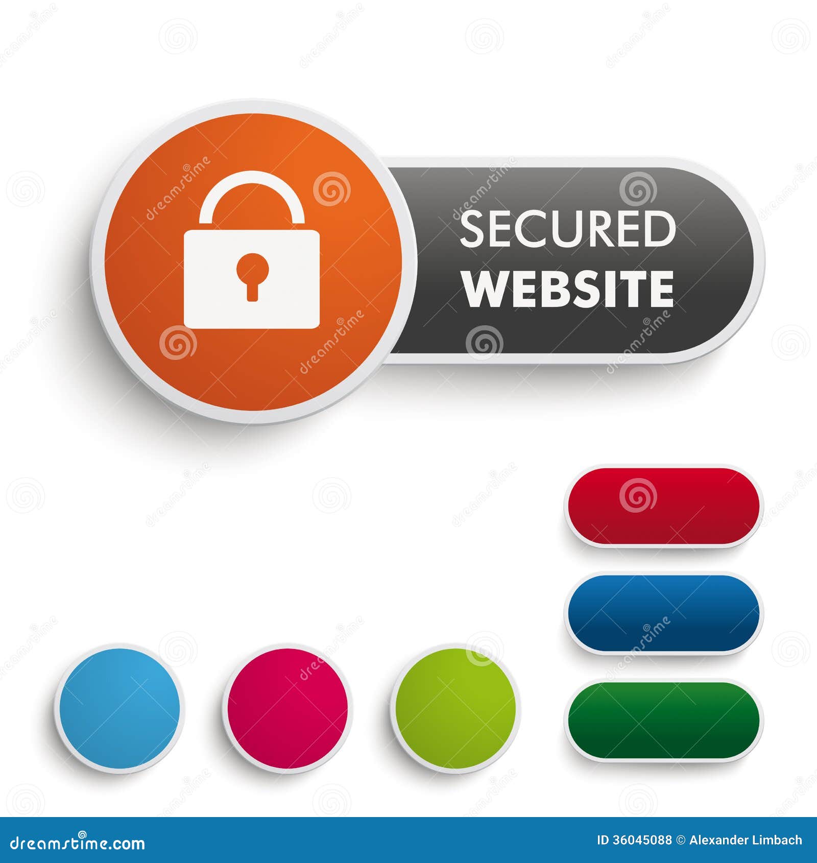 Secured Website Black Orange PiAd Stock Vector - Illustration of ...