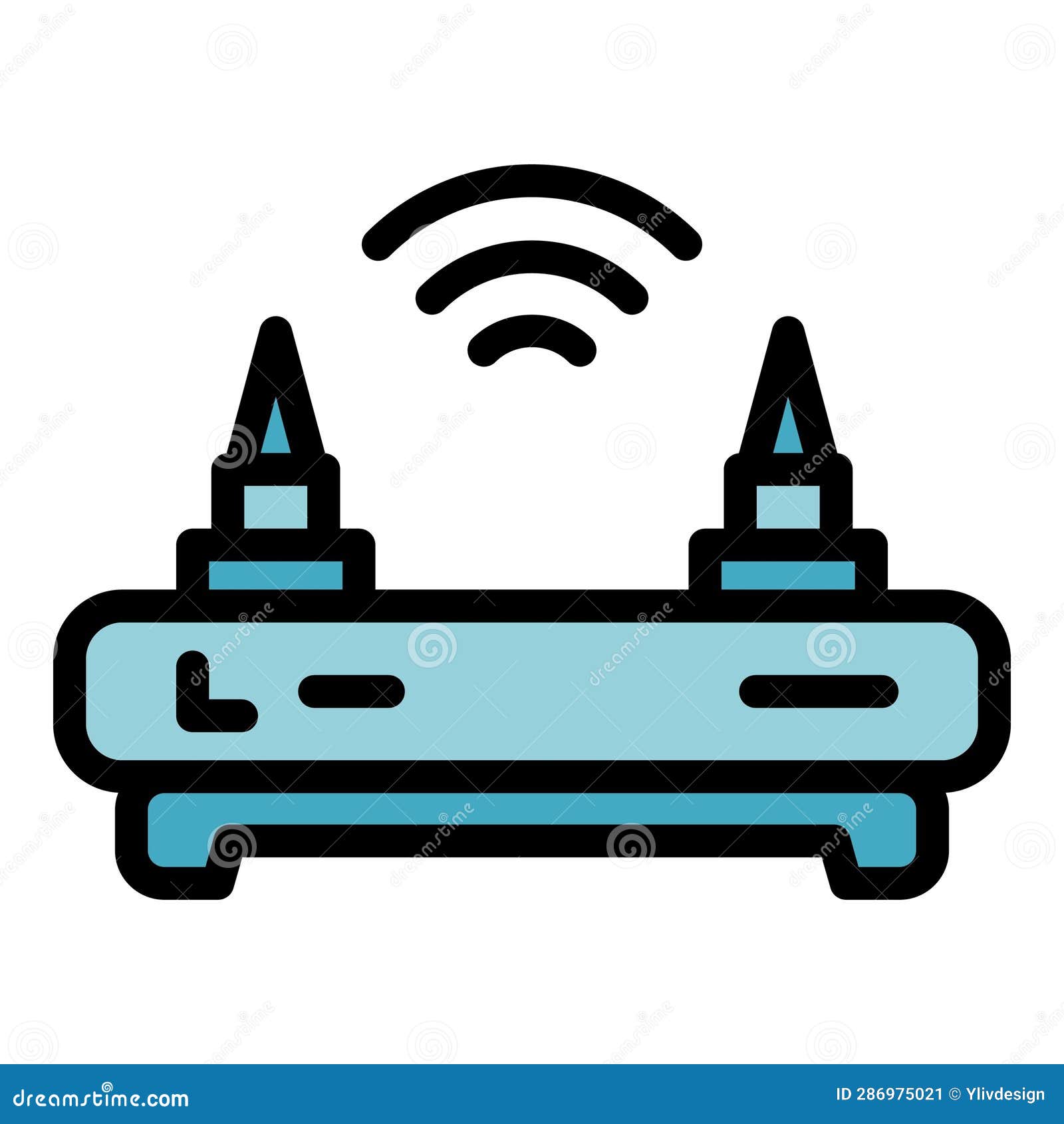 Secured Wifi Router Icon Vector Flat Stock Illustration - Illustration ...