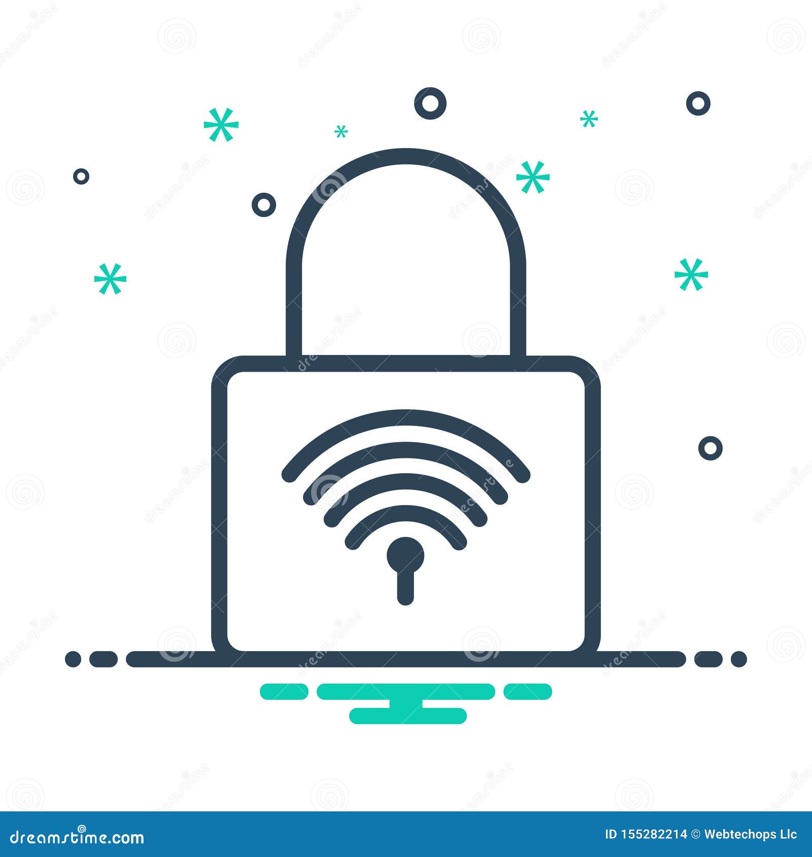 Mix Icon for Secureline, Vpn and Security Stock Illustration ...