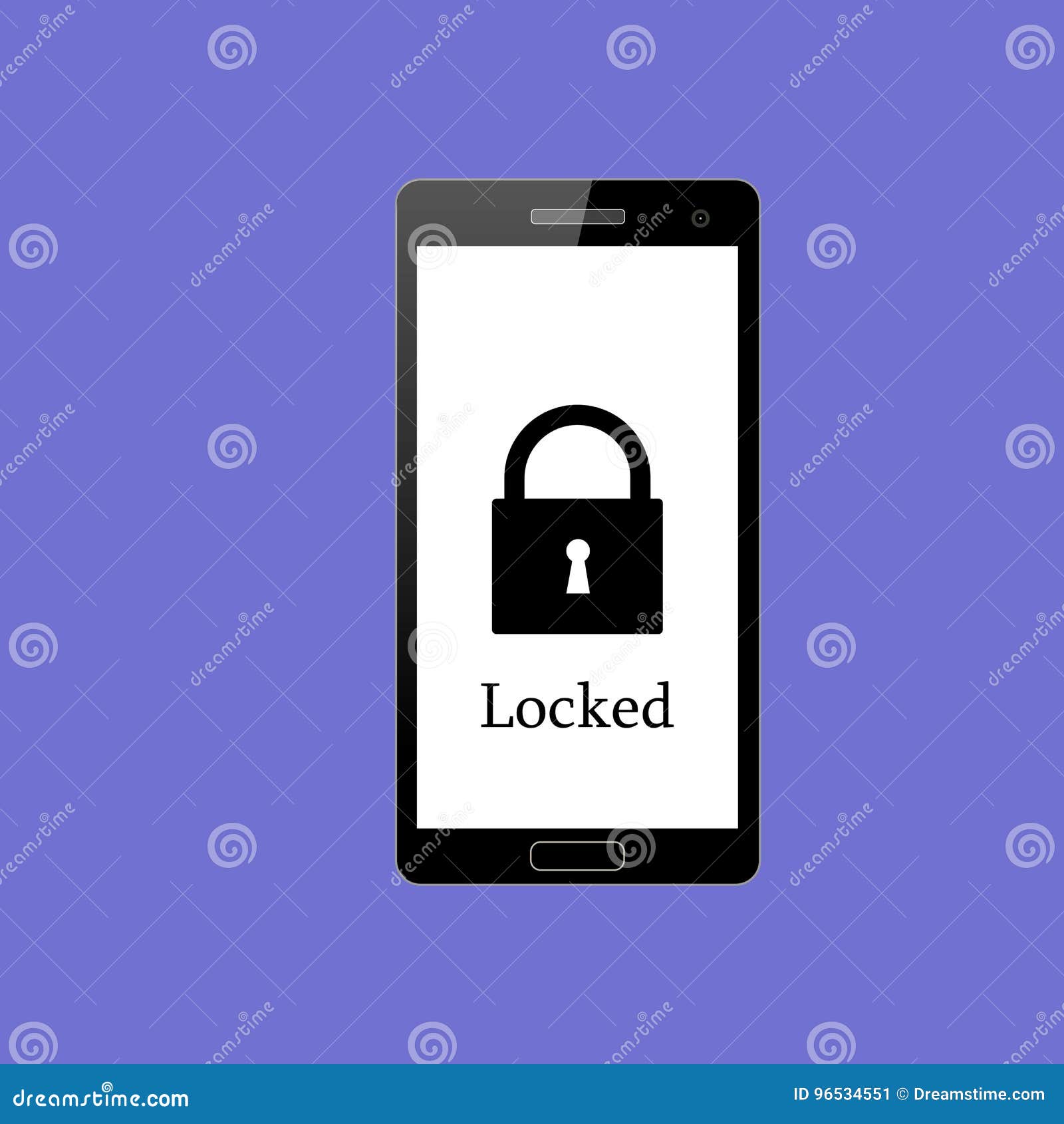 Securely Locked Smartphone Vector Illustration Stock Vector ... Securely Locked Smartphone Vector Illustration Stock Vector ...