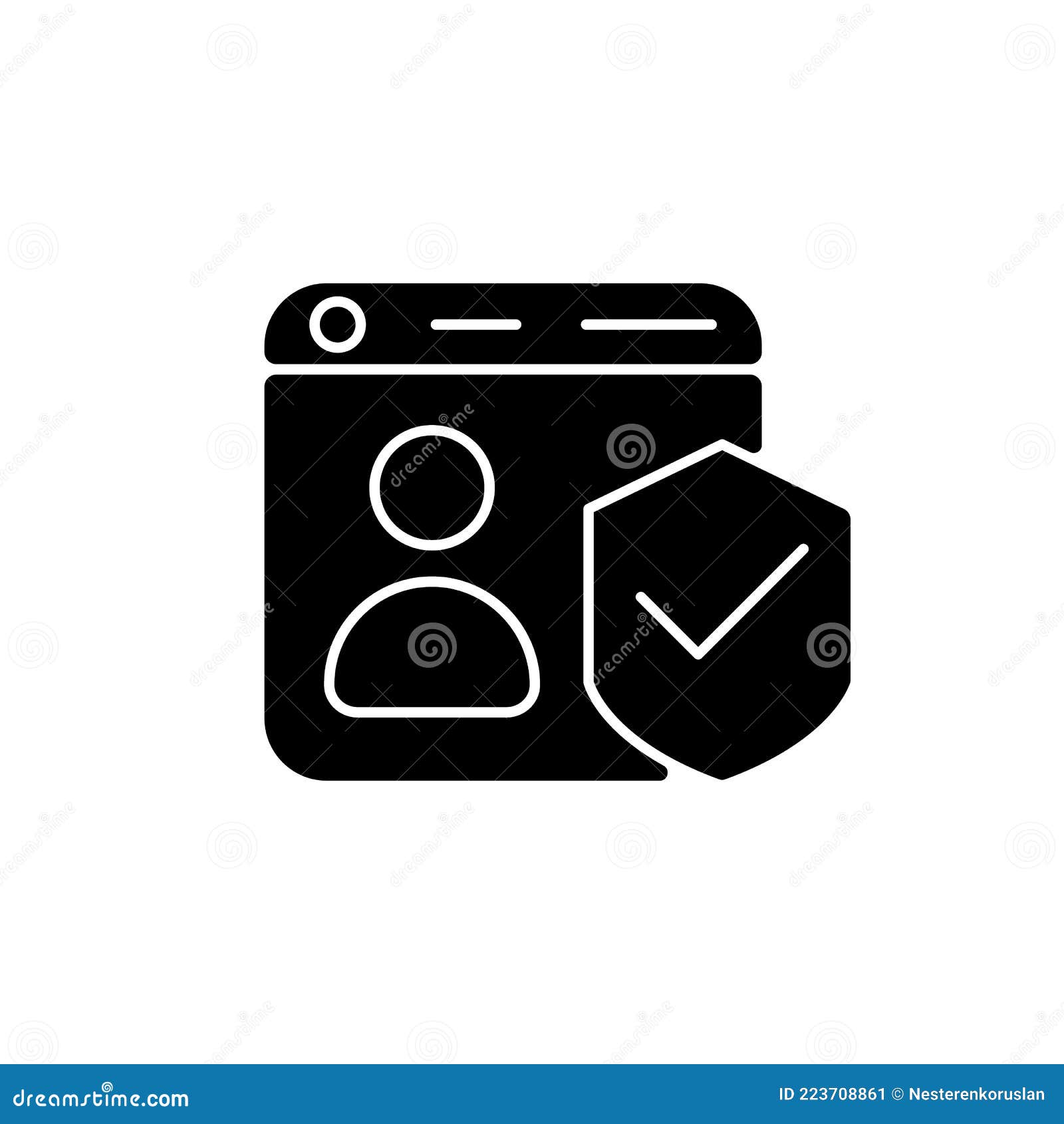 Securing Accounts Black Glyph Icon Stock Vector - Illustration of data ...