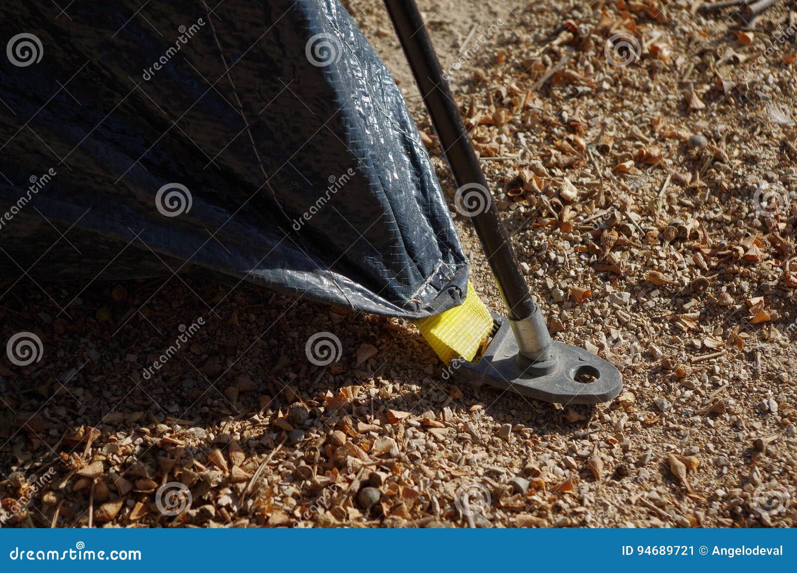 Securing a Camping Tent To the Ground Stock Image - Image of campaign ...