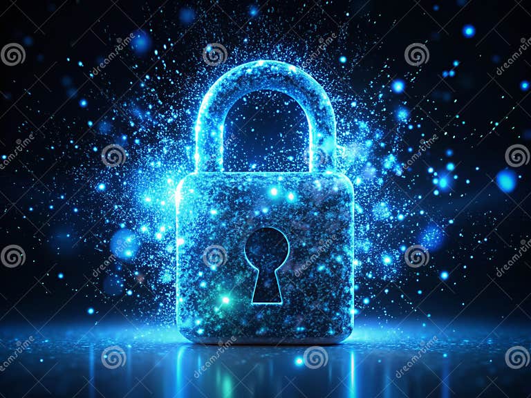 Securing Digital Assets a Glowing Blue Particle Effect Depicts Advanced ...