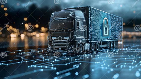 Securing Freight Trucks and Transport Networks with Leading-Edge Security Stock Photo - Image of ...