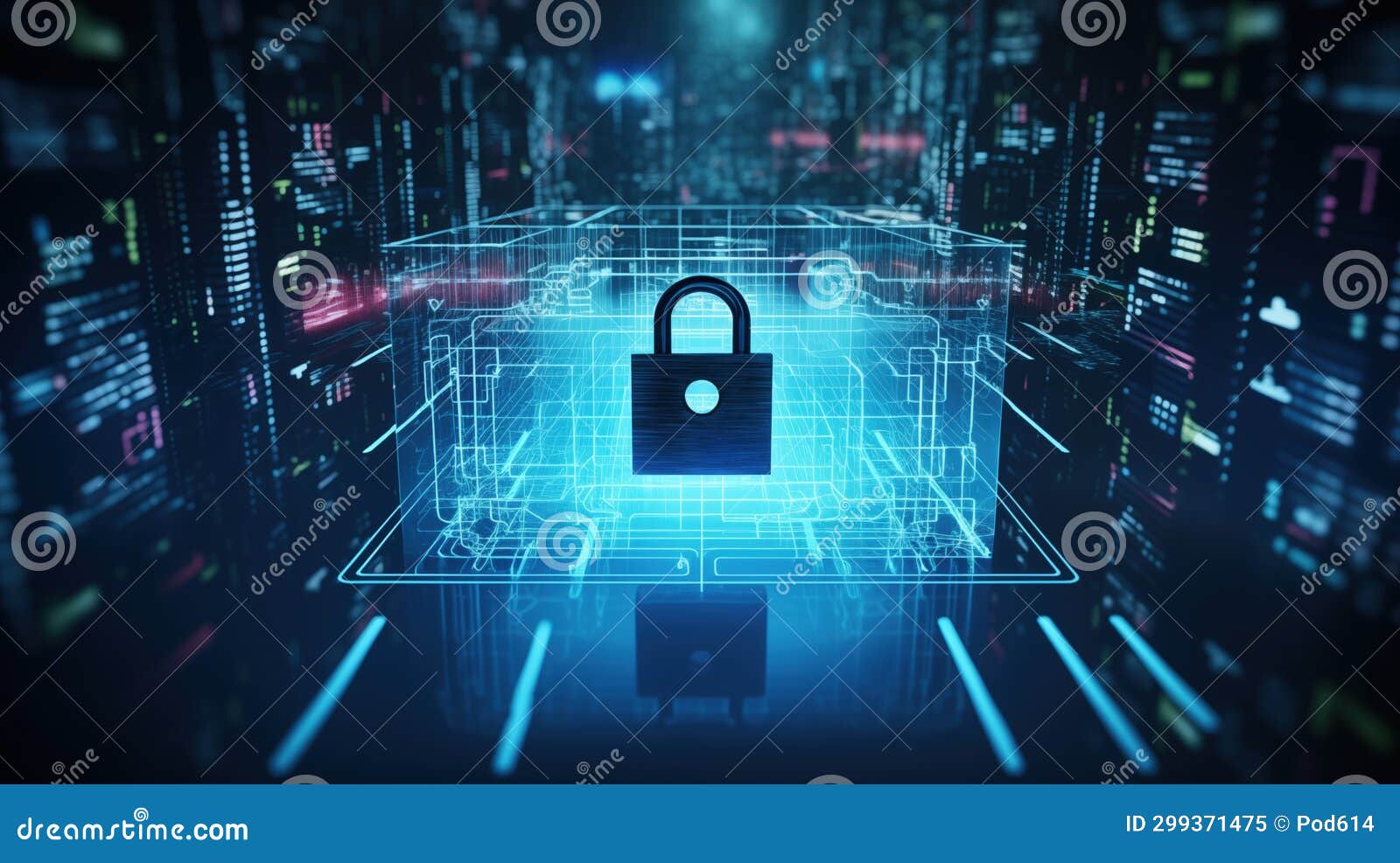 Securing the Virtual Realm: Padlock Symbolizing Cyber Security and ...