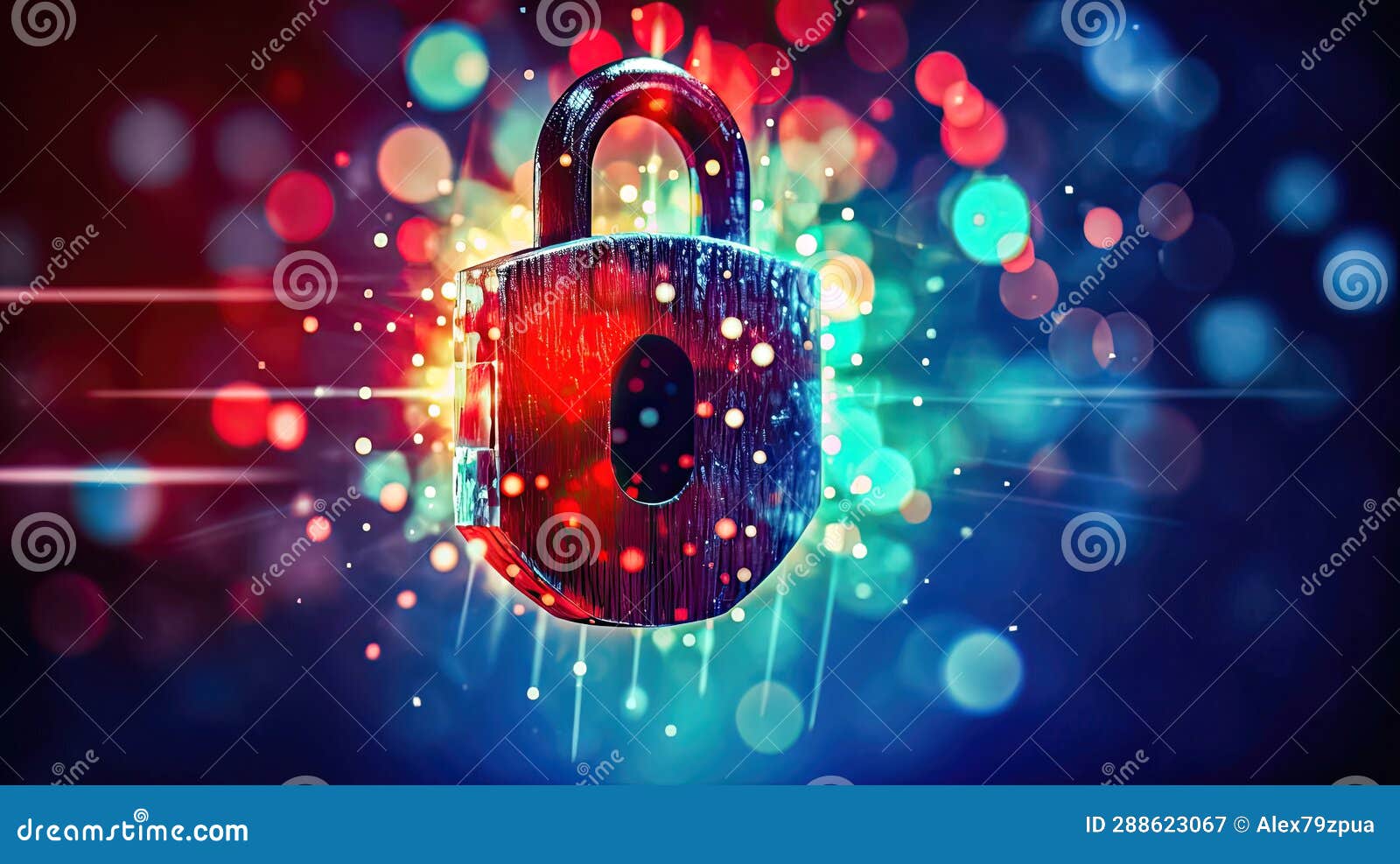 Securing the Virtual Space: Abstract Lock Concept - Generative AI Stock ...