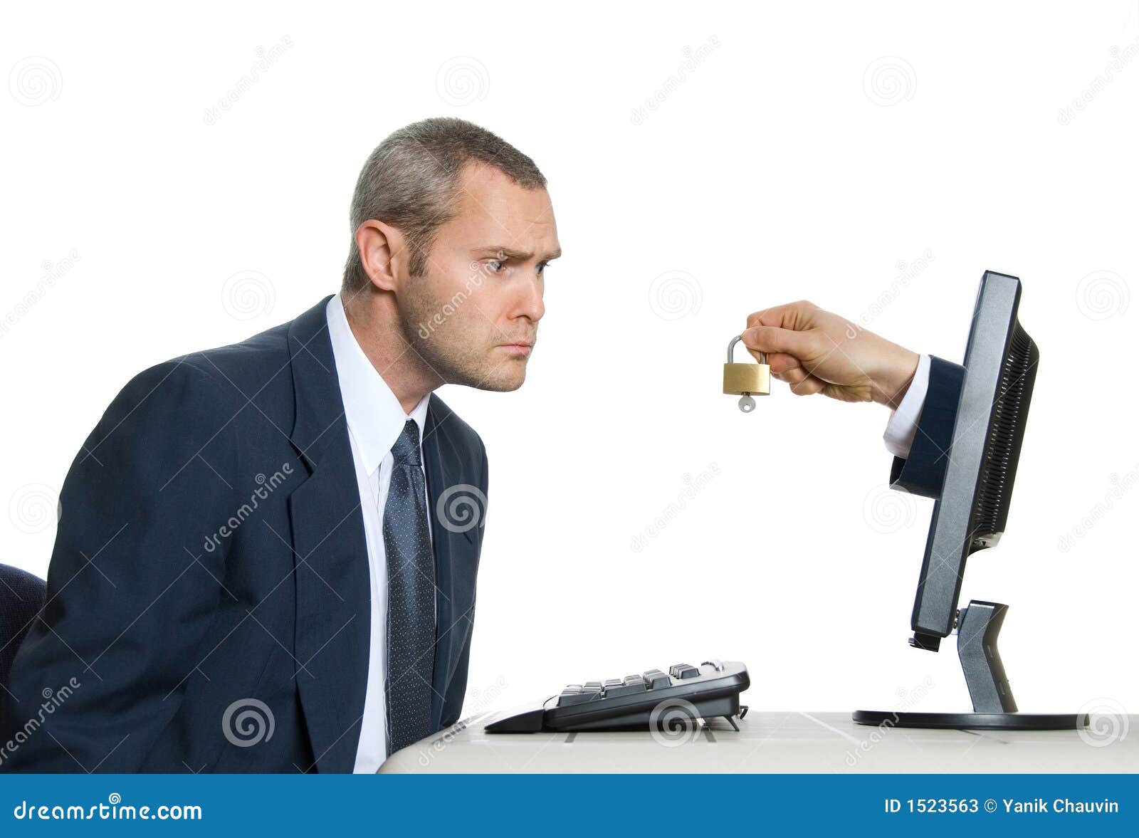 Security stock image. Image of computer, lock, keyboard - 1523563