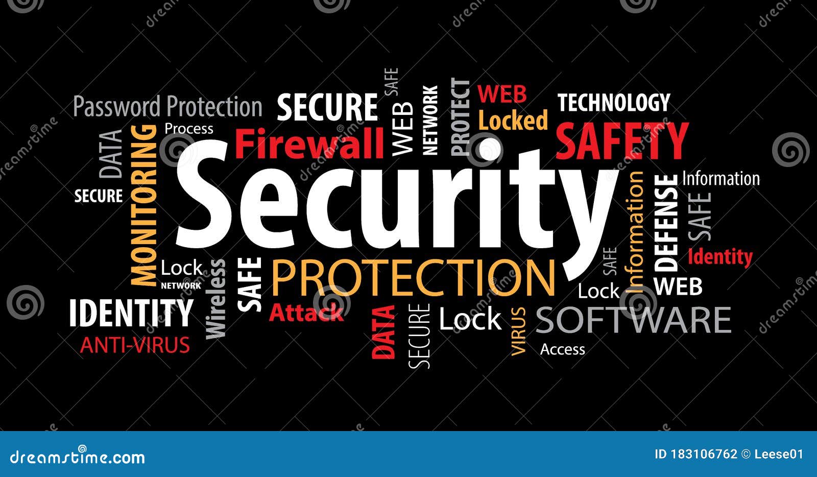 Security Word Cloud stock illustration. Illustration of antivirus ...