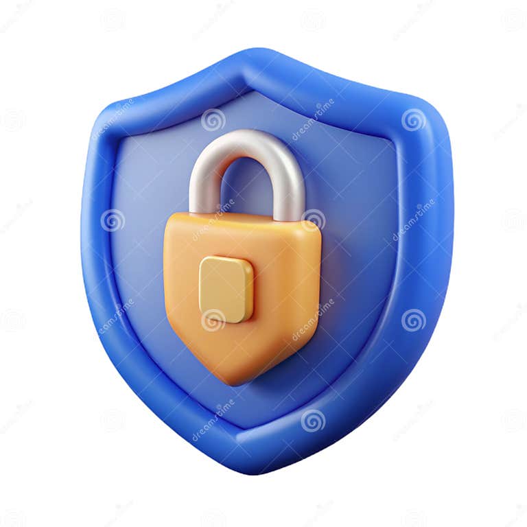 Security 3D Icon for Cyber Protection and Privacy Digital Shield Symbol ...